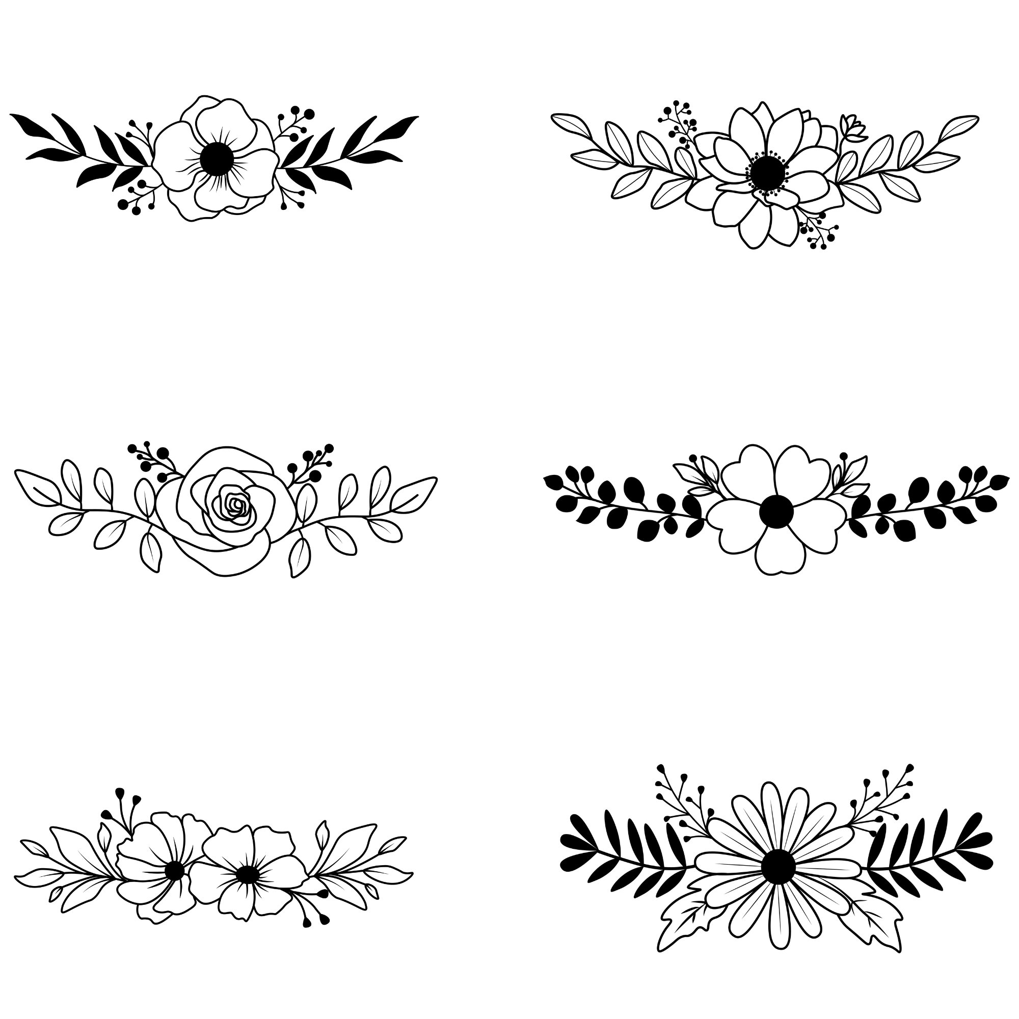 Flower Svg Bundle, Flower SVG, Floral Svg, Flower Svg Cut Files ...