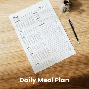Daily Meal Plan Printable, Goal Setting, Progress Tracker, Habit ...