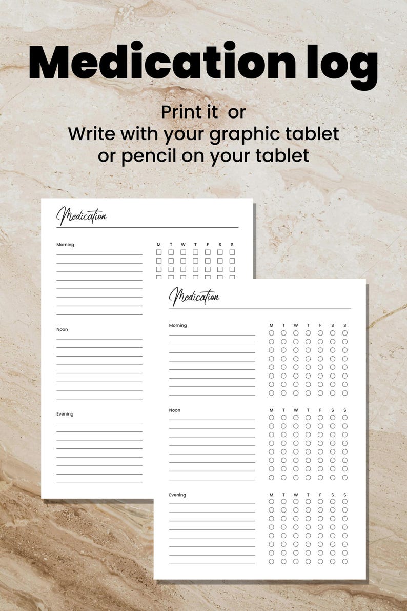 Medication Log Printable, Medication Tracker, Medication List ...
