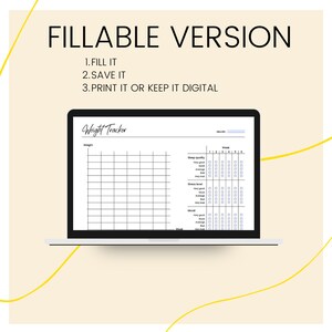Weight Tracker Printable, Goal Setting, Progress Tracker, Habit Forming ...