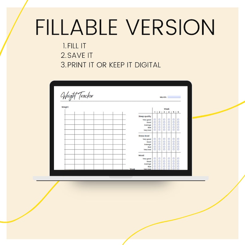 Weight Tracker Printable, Goal Setting, Progress Tracker, Habit Forming ...