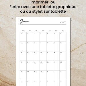 2024 & 2025 French Calendar Printable, Agenda, Minimalist, Yearly ...