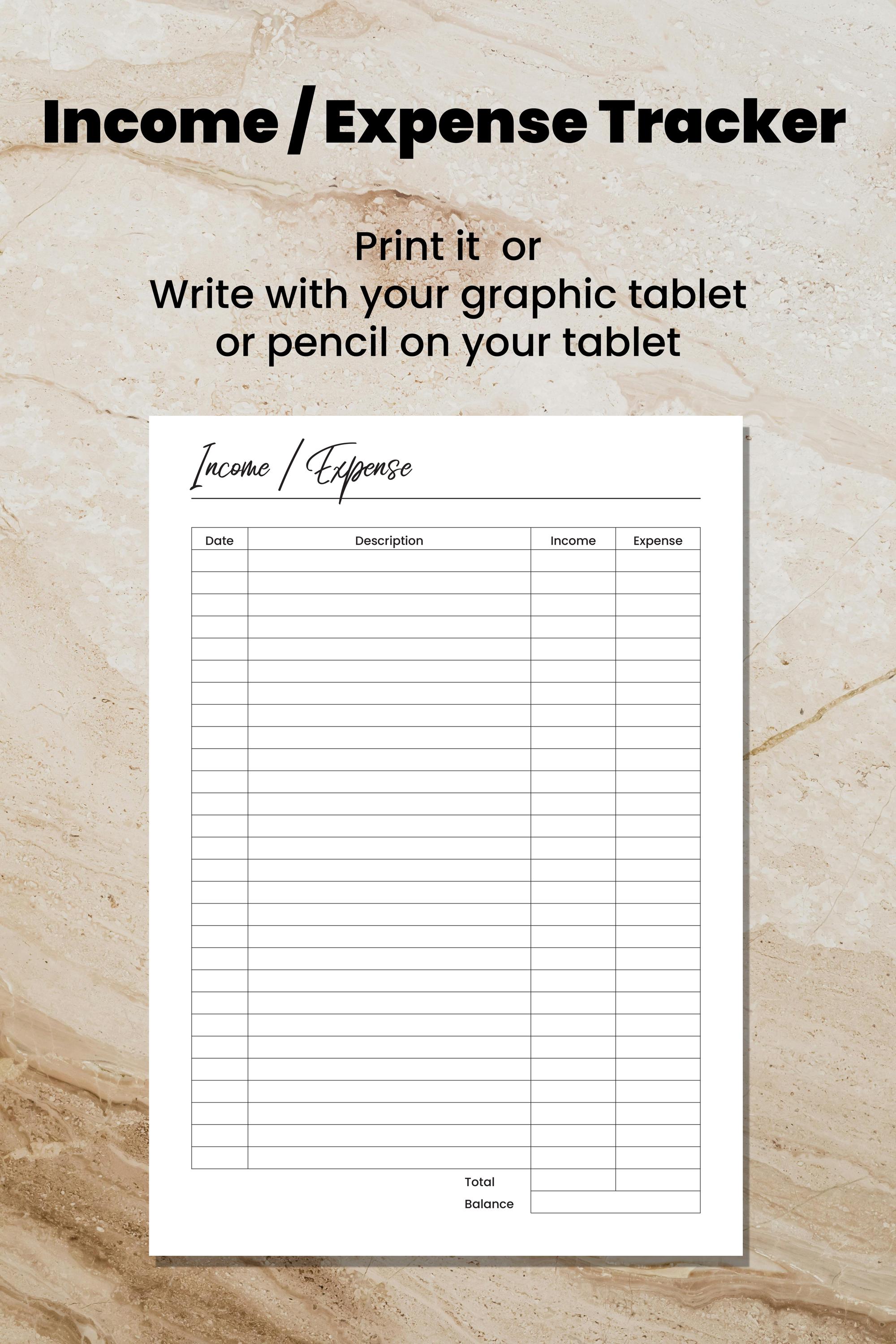 Income Expense Tracker Printable, Money Tracker, Budget Planner ...