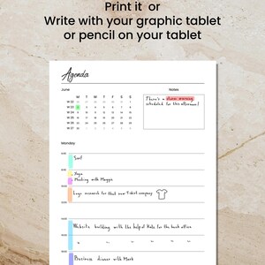 Agenda 2025 Printable, Daily Schedule, Calendar, Meeting Reminder ...