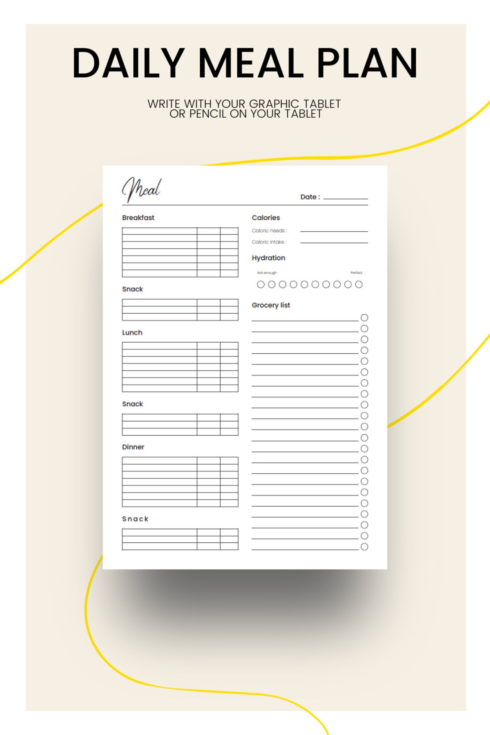 Daily Meal Plan Printable, Goal Setting, Progress Tracker, Habit ...