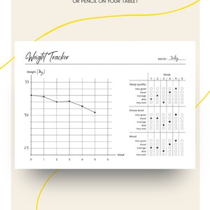 Weight Tracker Printable, Goal Setting, Progress Tracker, Habit Forming ...