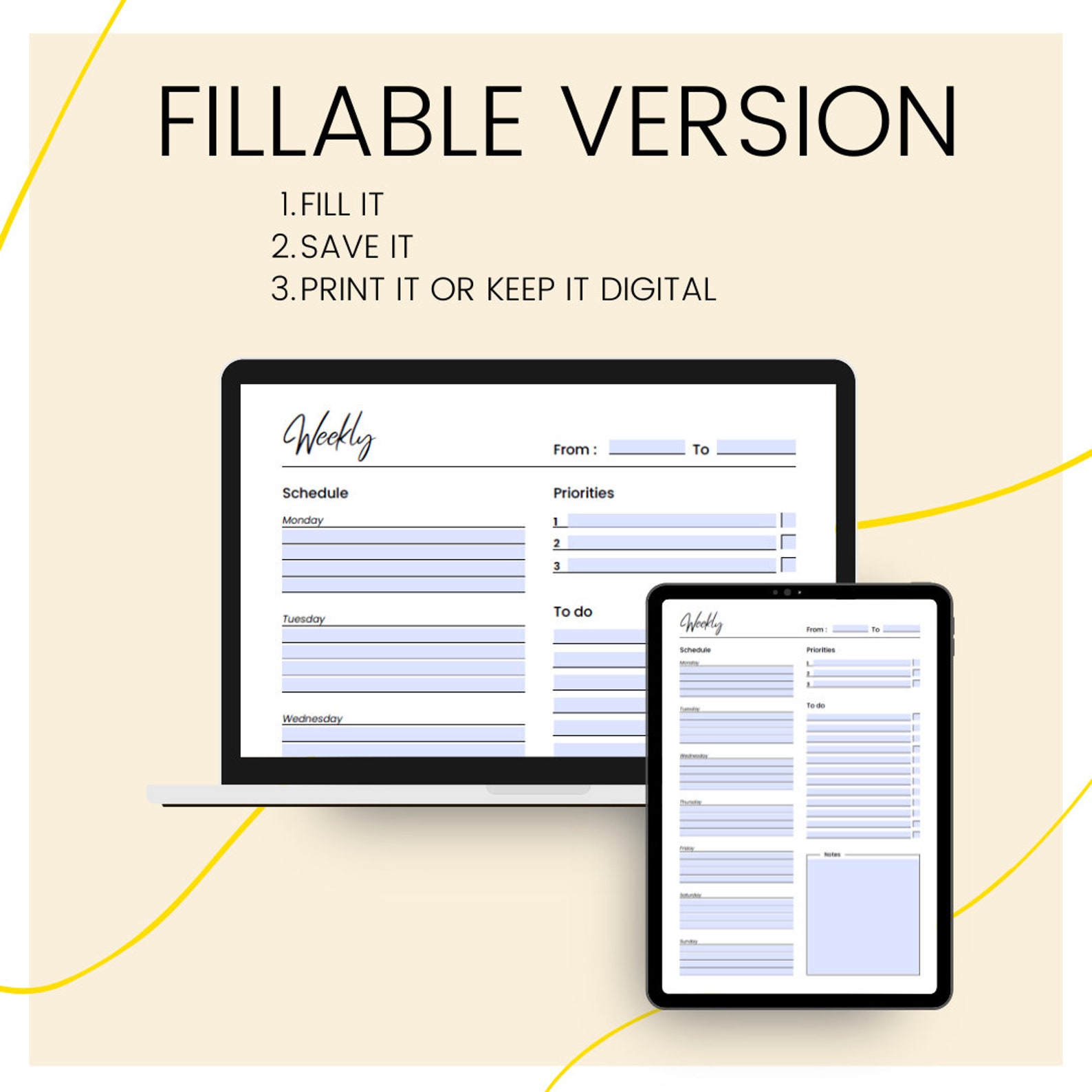 Weekly Plan Printable Template, Goal Setting, Progress Tracker, Habit ...