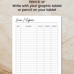 Income Expense Tracker Printable, Money Tracker, Budget Planner ...