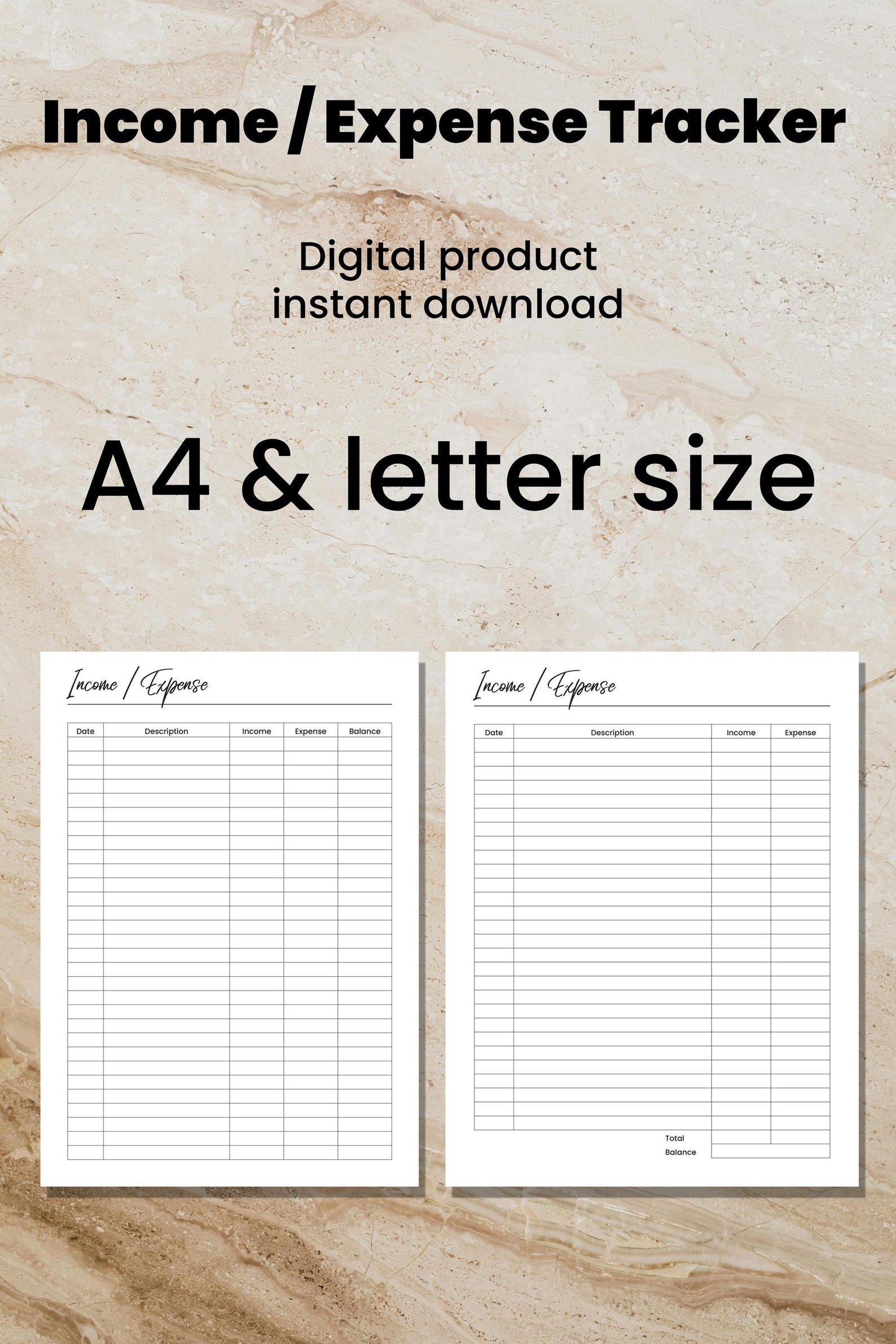 Income Expense Tracker Printable, Money Tracker, Budget Planner ...