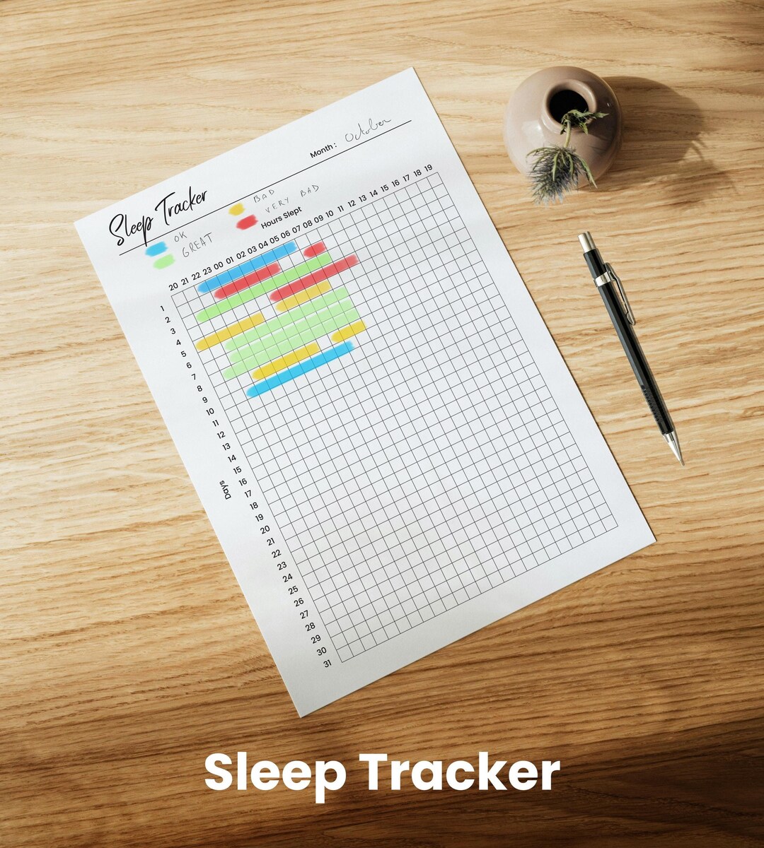 Sleep Tracker Printable, Goal Setting, Progress Tracker, Habit Forming ...