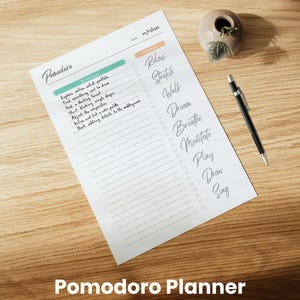 Pomodoro Planner Printable, to Do List, Progress Tracker, Task Manager ...