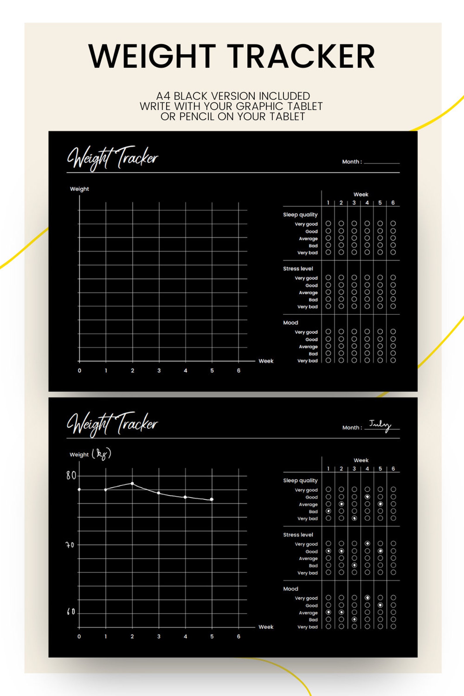 Weight Tracker Printable, Goal Setting, Progress Tracker, Habit Forming ...