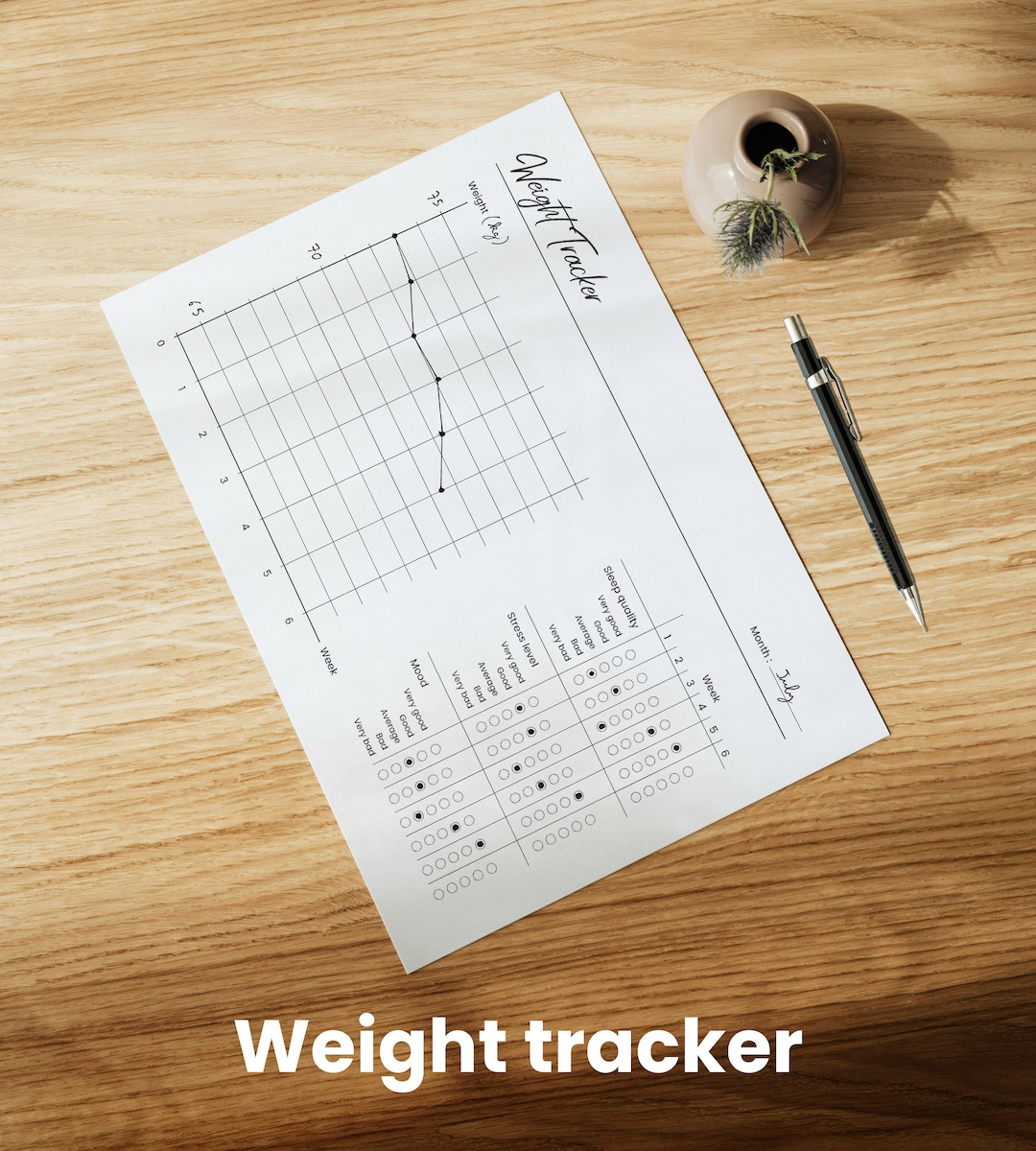 Weight Tracker Printable, Goal Setting, Progress Tracker, Habit Forming ...