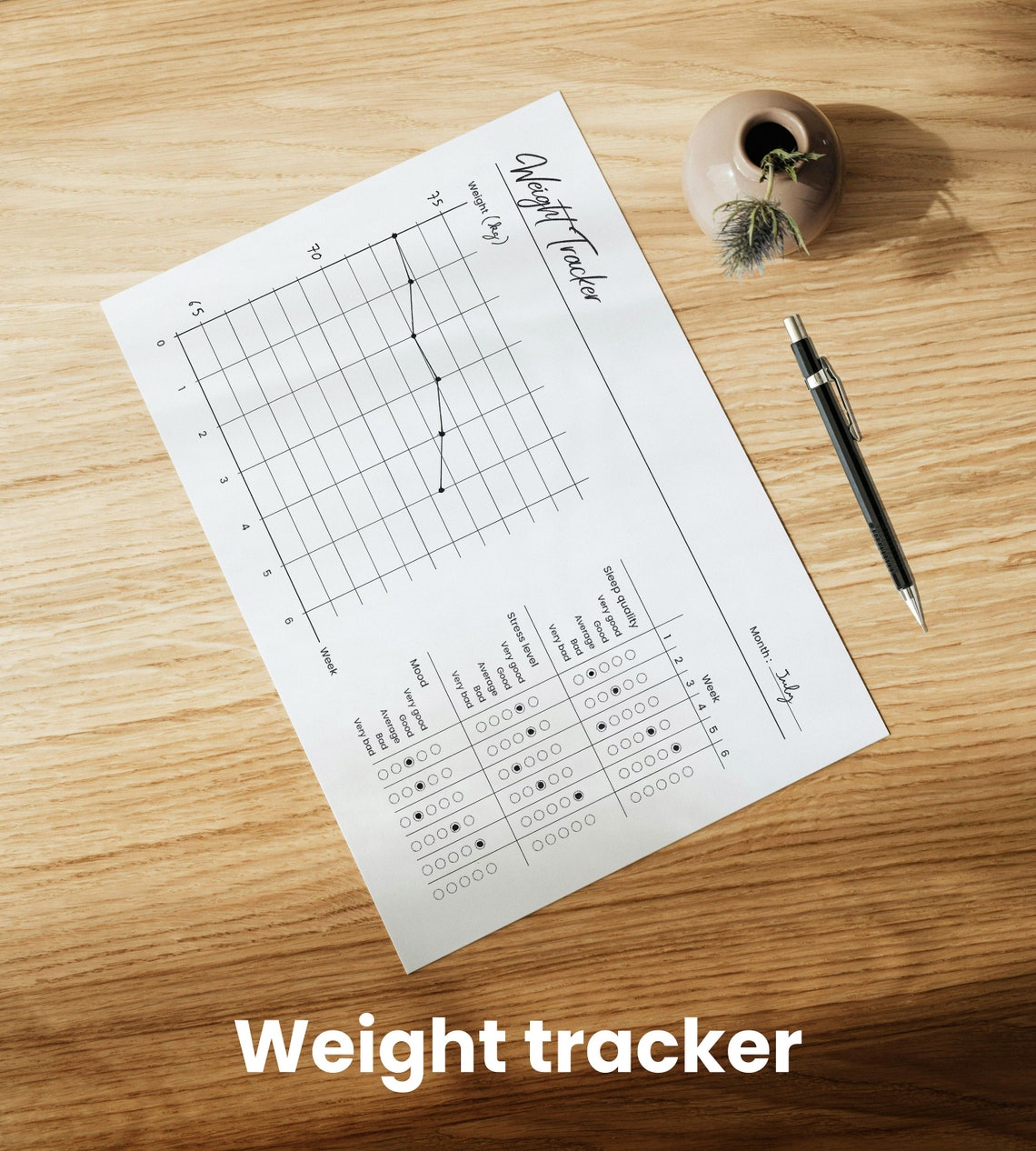 Weight Tracker Printable, Goal Setting, Progress Tracker, Habit Forming ...