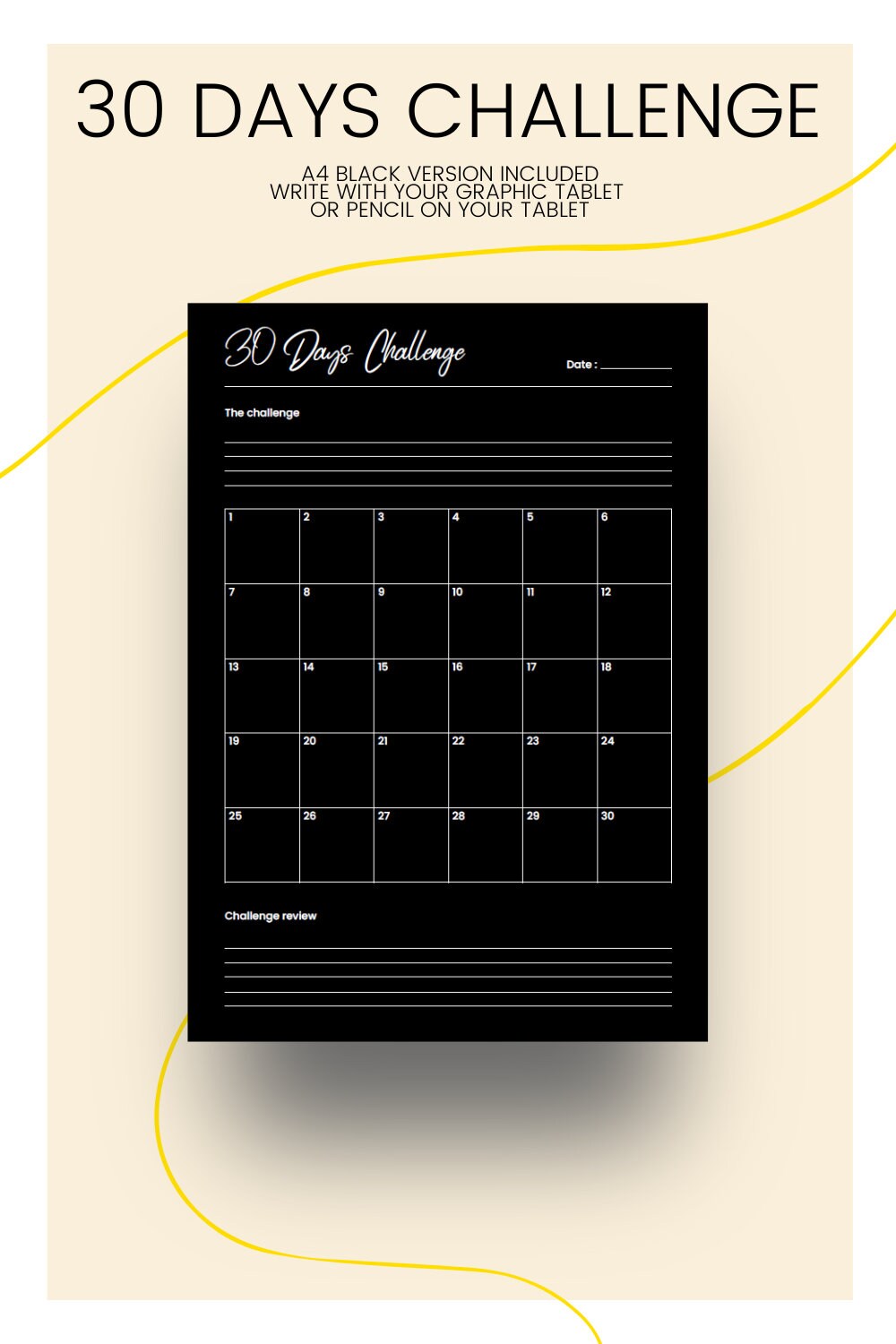 30 Days Challenge Printable, Goal Setting, Progress Tracker, Habit ...