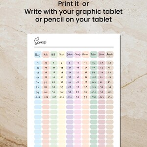 Score Sheet Printable, Game Score Tracker, Player Score List, Board ...