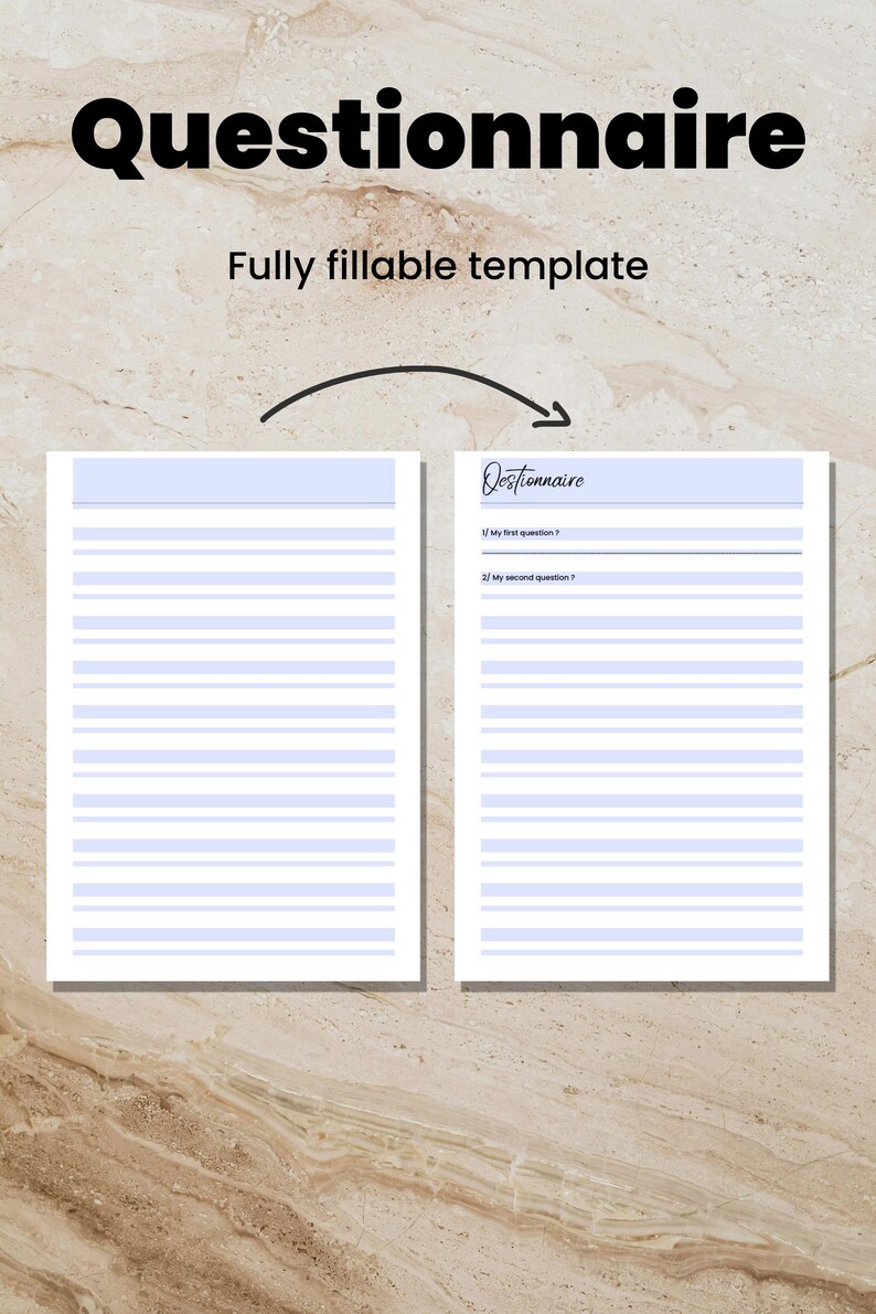 Questionnaire Fillable Printable Template, Test Maker, Custom Form, A4 ...