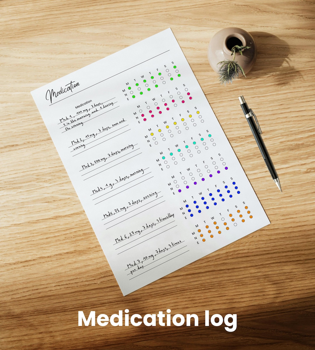Medication Log Printable, Medication Tracker, Medication List ...