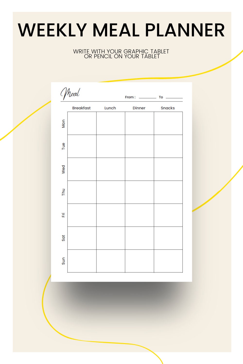 Weekly Meal Plan Printable Template, Goal Setting, Progress Tracker ...