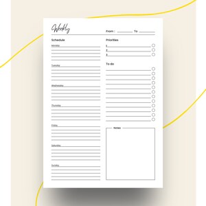 Weekly Plan Printable Template, Goal Setting, Progress Tracker, Habit ...