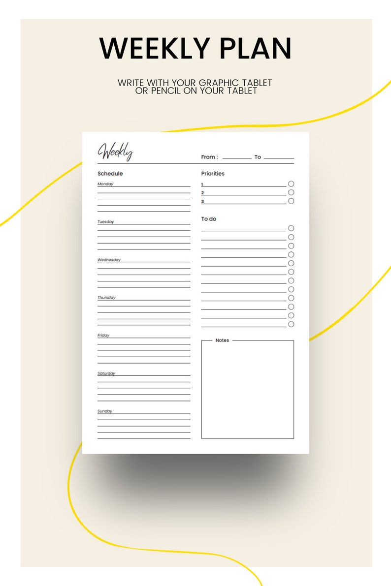 Weekly Plan Printable Template, Goal Setting, Progress Tracker, Habit ...