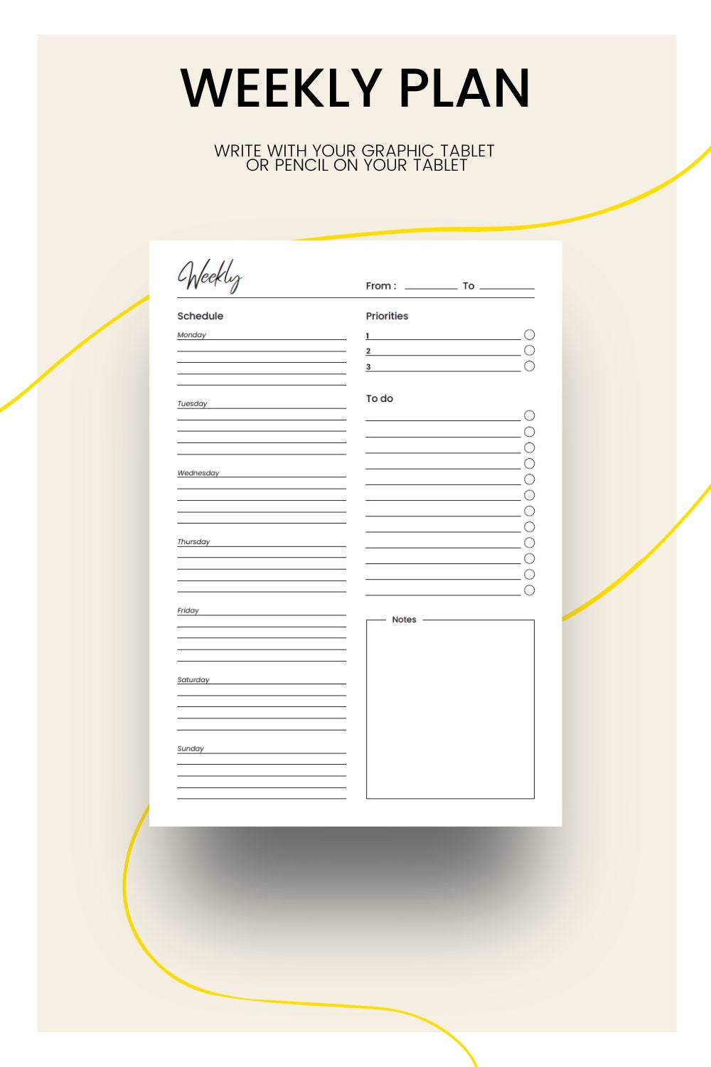 Weekly Plan Printable Template, Goal Setting, Progress Tracker, Habit ...