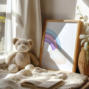 Unicorn Wall Art, Set of 6 Printable Unicorn Rainbow Art, Girls Room ...