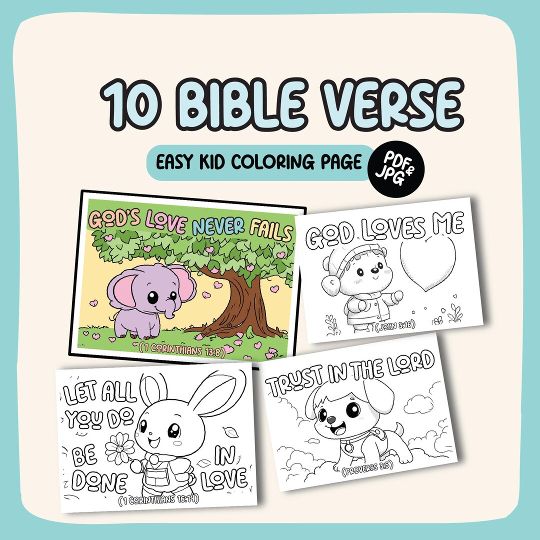 10 Bible Verse Coloring Pages | Christian Coloring Sheets | Hand ...