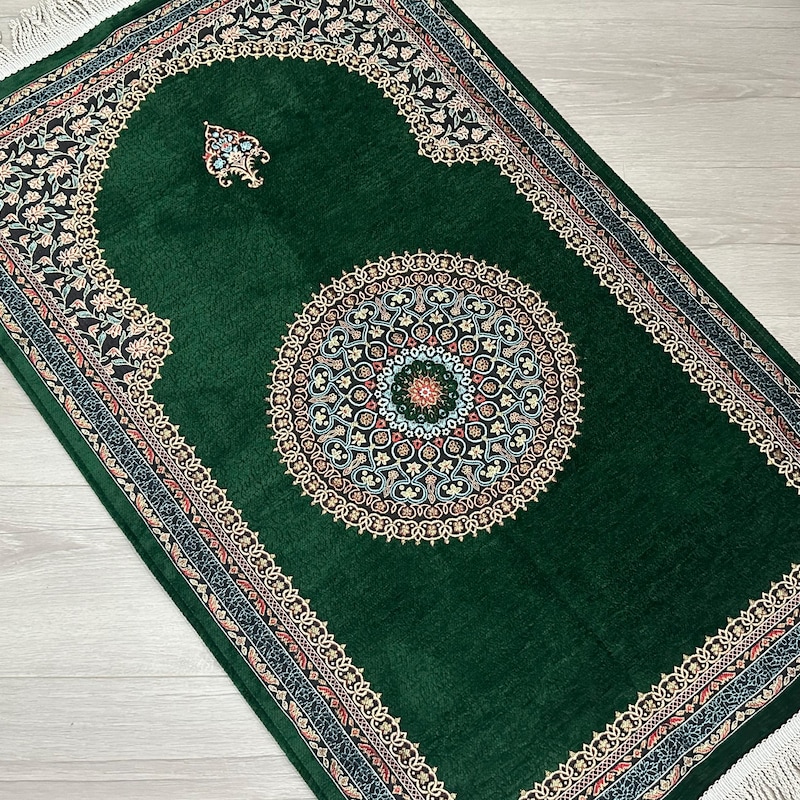 Silk Prayer Rug Green - Etsy