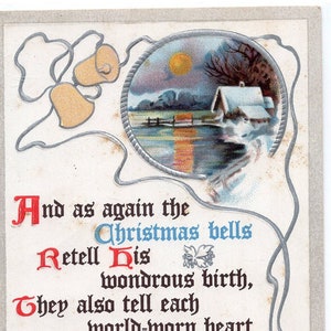 Christmas Embossed Vintage Postcard, Embossed Holly & Berries, Cabin - Etsy