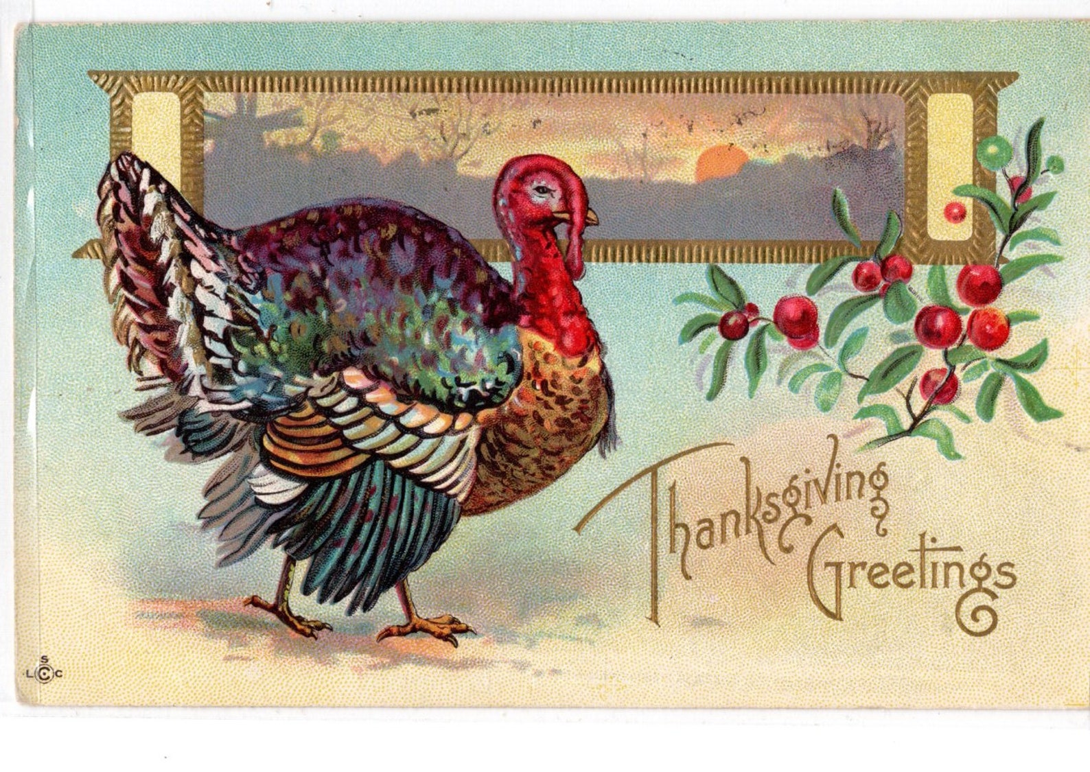 Thanksgiving Turkey Vintage Post Card Antique Greetings | Etsy