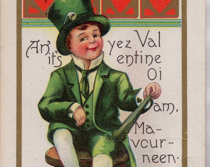 A Valentine Greetings With Irish Twist Post Card Vintage Postcard - Etsy