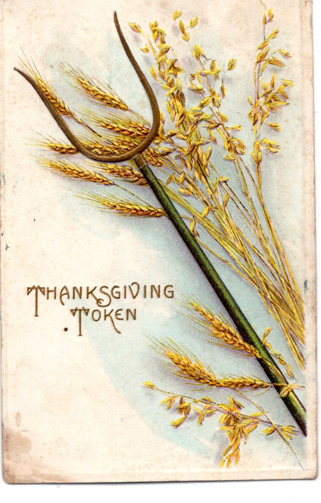 Vintage Thanksgiving Token, Wheat Antique Holiday Greetings Postcard - Etsy