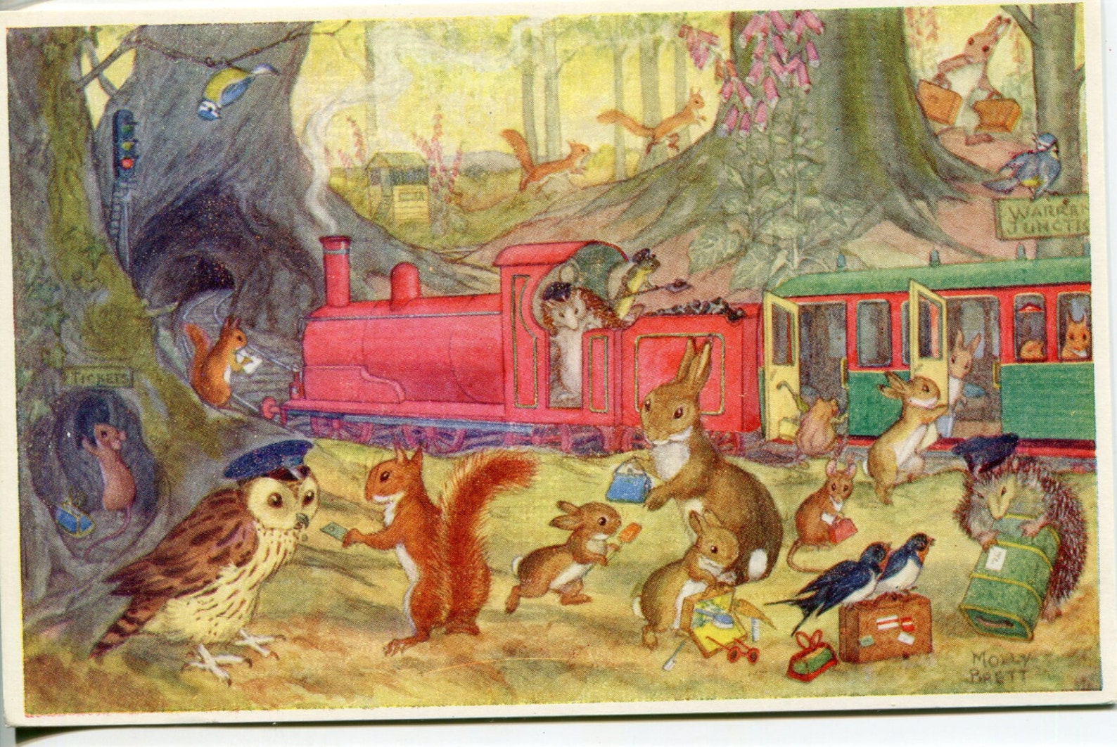 Vintage Postcard -catching the Train by Molly Brett, English Postcard ...
