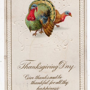 Thanksgiving Turkeys Vintage Postcard, Thanksgiving Greetings - Etsy