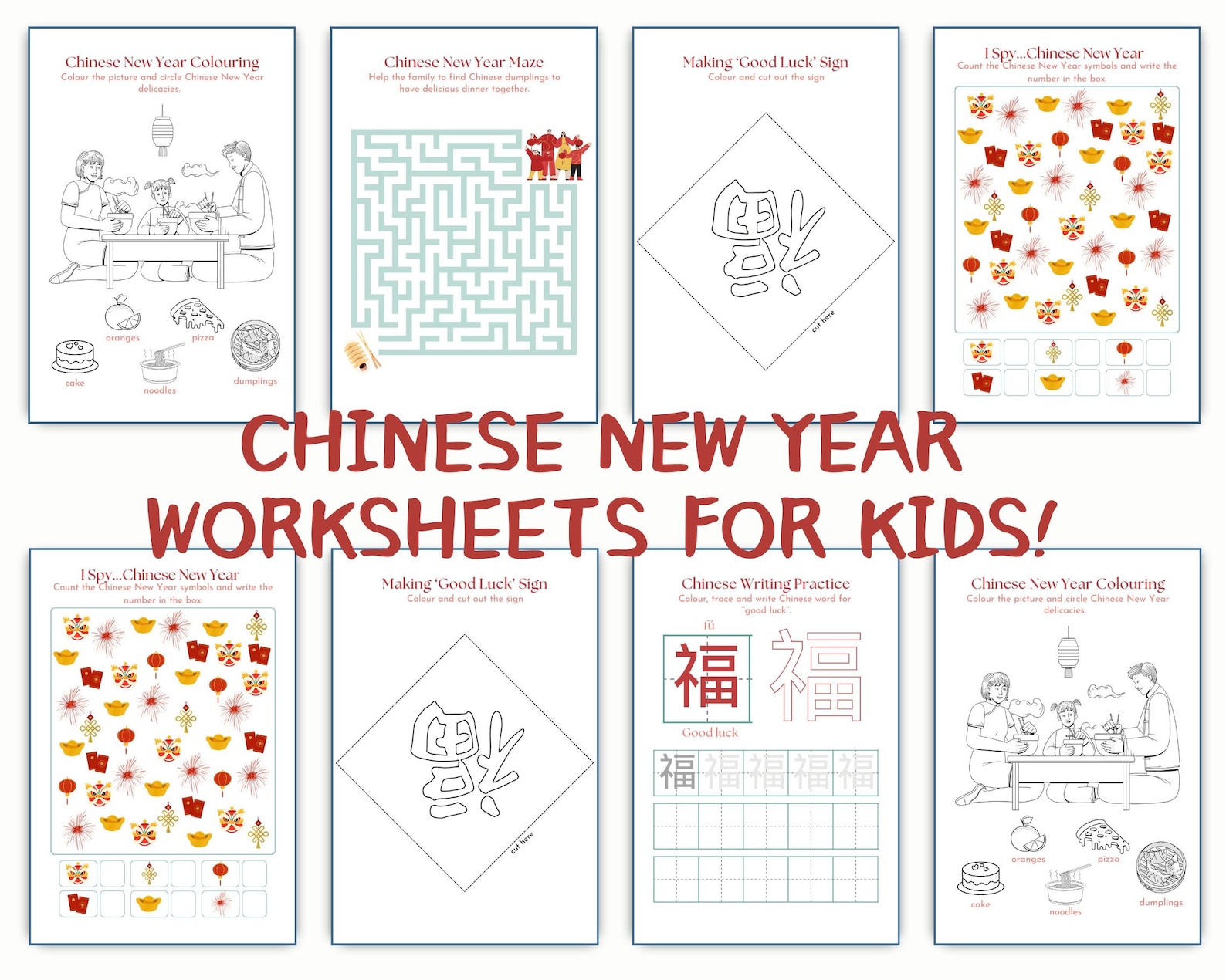 Chinese New Year Worksheets for Kids | Printable Activity Pack ...