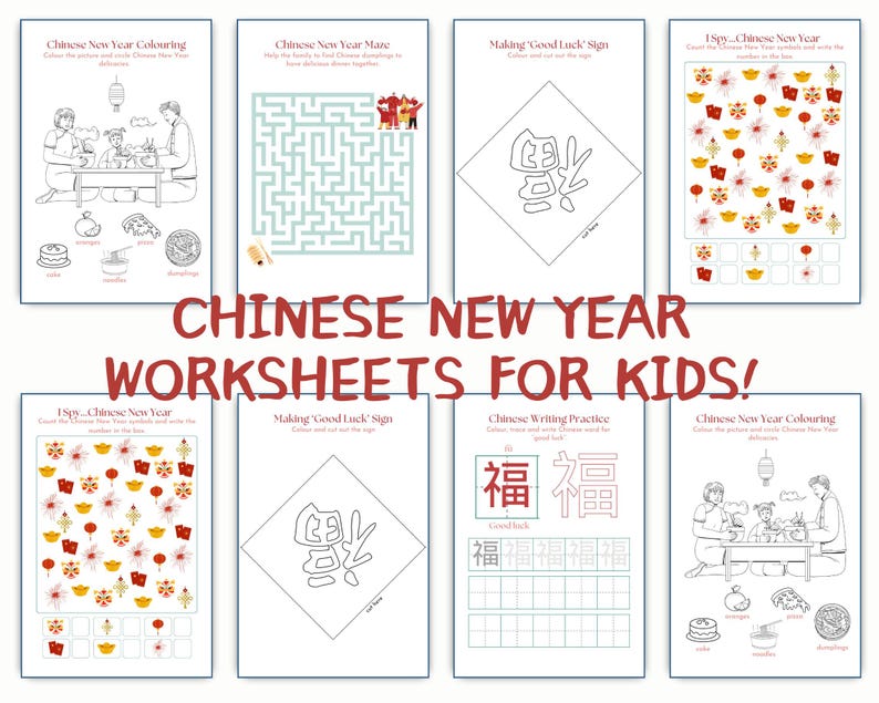 Chinese New Year Worksheets for Kids | Printable Activity Pack ...
