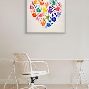Rainbow Handprint Heart LGBT LGBTQ Pride Diversity Inclusion Colorful ...