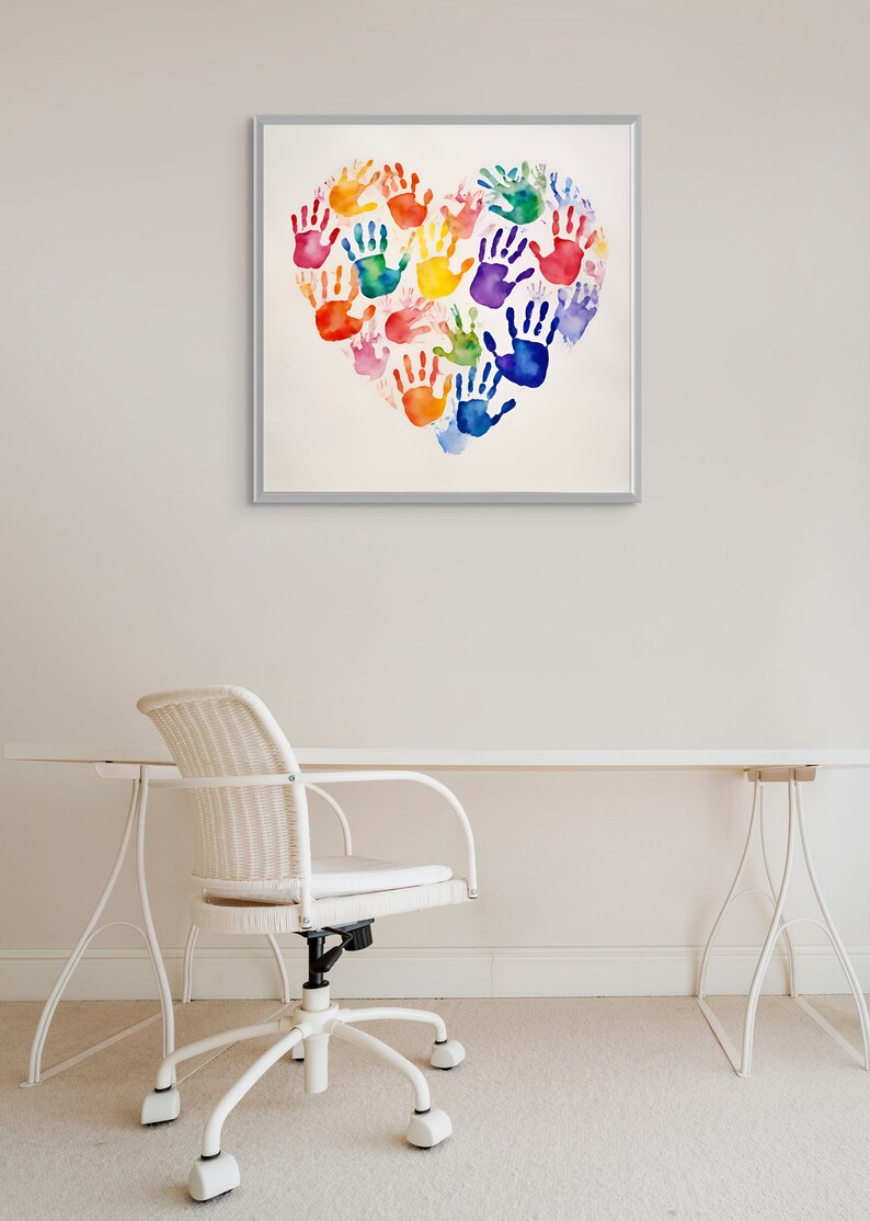 Rainbow Handprint Heart LGBT LGBTQ Pride Diversity Inclusion Colorful ...