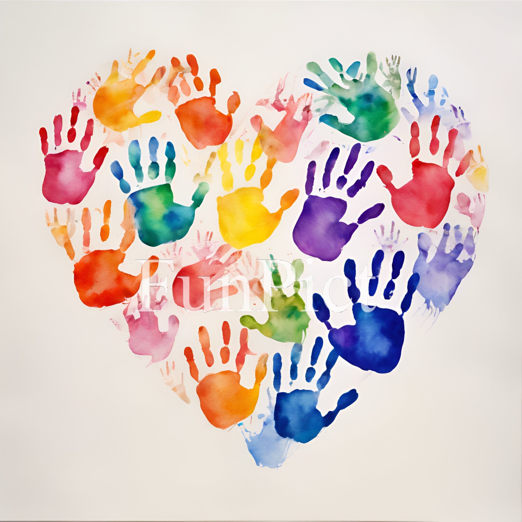 Rainbow Handprint Heart LGBT LGBTQ Pride Diversity Inclusion Colorful ...