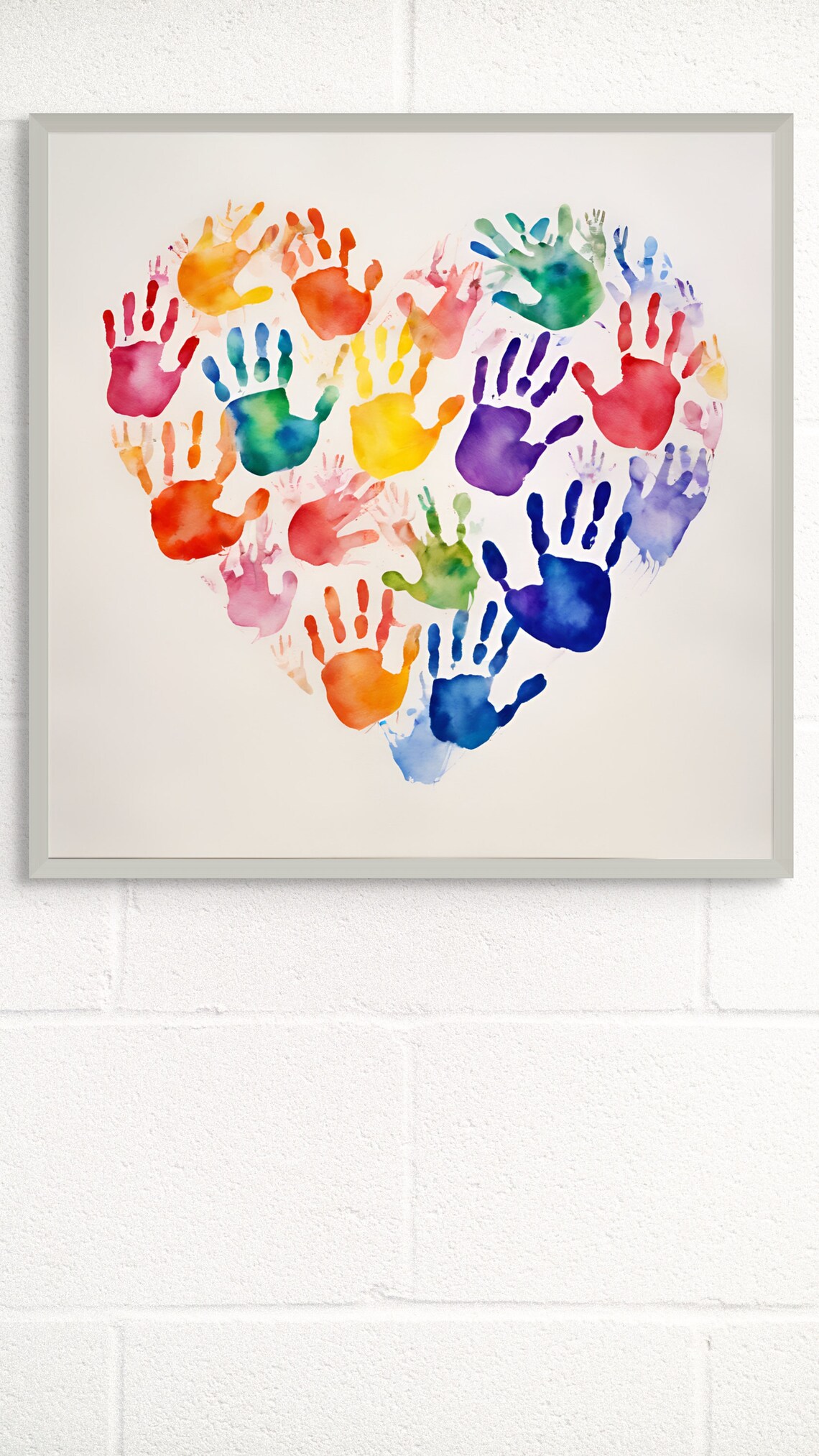 Rainbow Handprint Heart LGBT LGBTQ Pride Diversity Inclusion Colorful ...