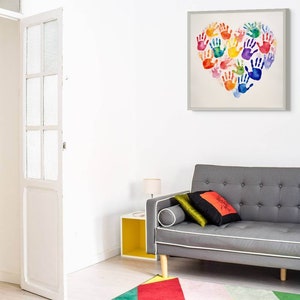 Rainbow Handprint Heart LGBT LGBTQ Pride Diversity Inclusion Colorful ...