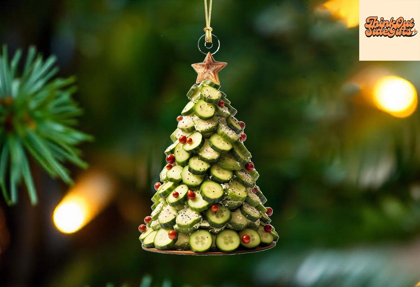 Pickles Tree Ornament, 2D Flat Pickles Ornament, Cucumber Ornament ...