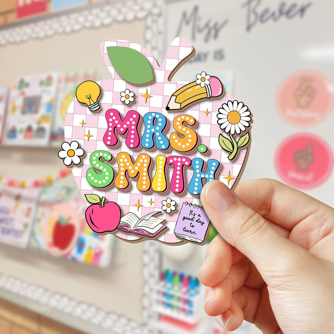 Personalized Teacher Name Magnet, Teacher Appreciation Gifts, Cute ...