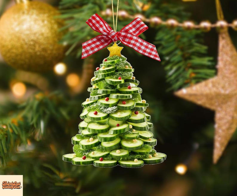 Pickles Ornament, Funny 2D Flat Cucumber Ornament, Pickle Christmas ...