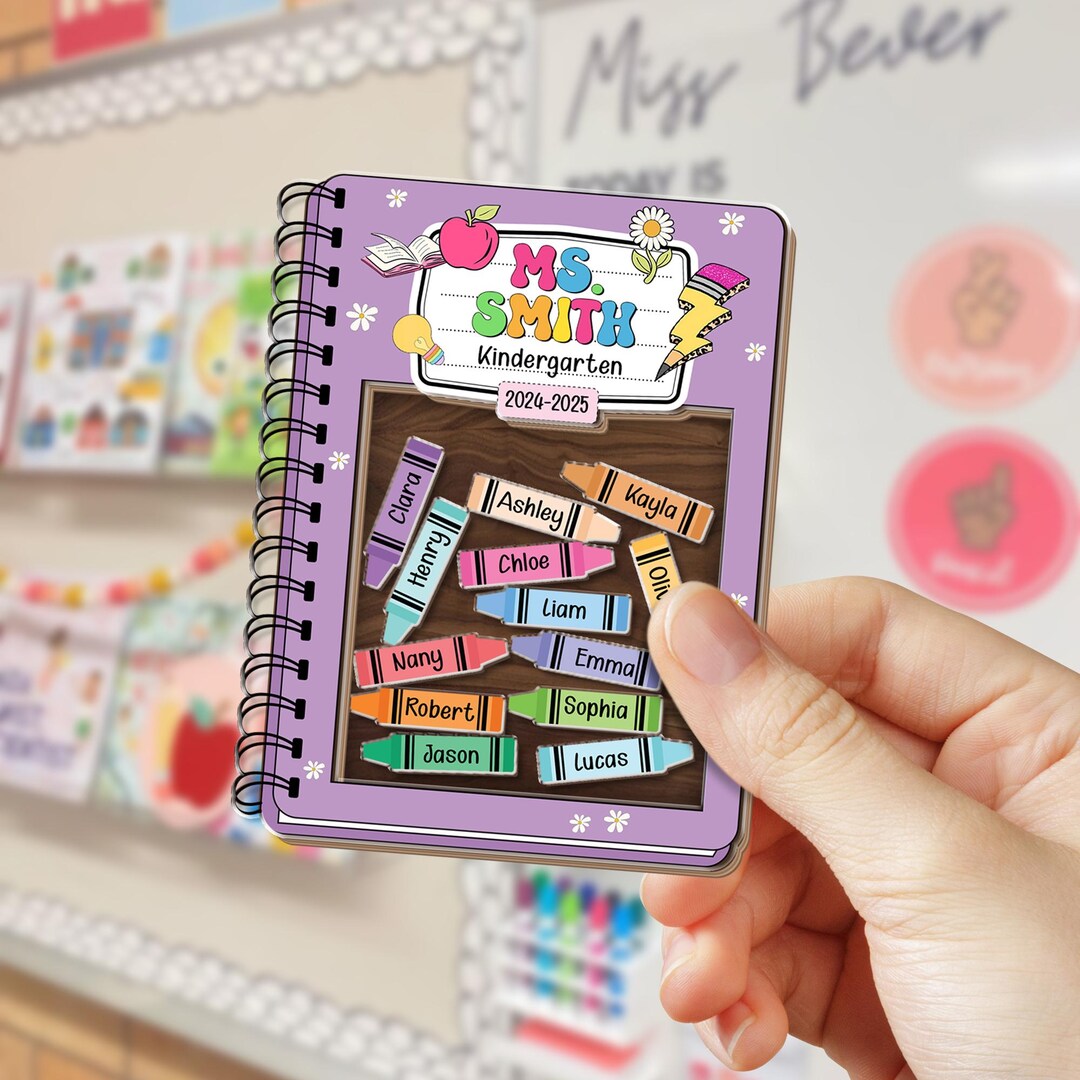 Teacher Magnet, Custom Name Teacher Shaker, Notebook Shaker With ...