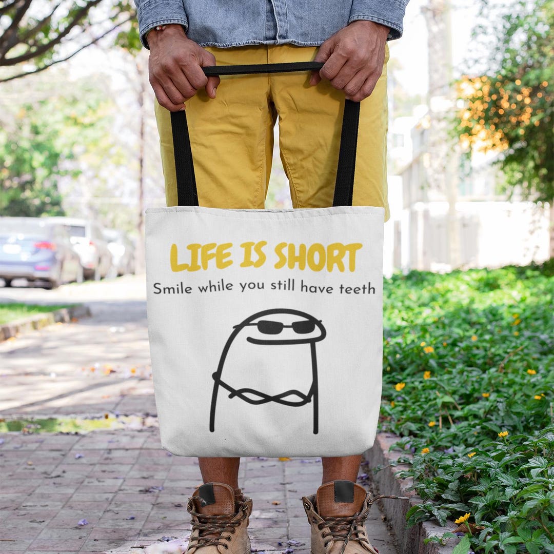 Funny White Tote Bag, Office Gift, Classic Modern Shopping Bag, Joke ...