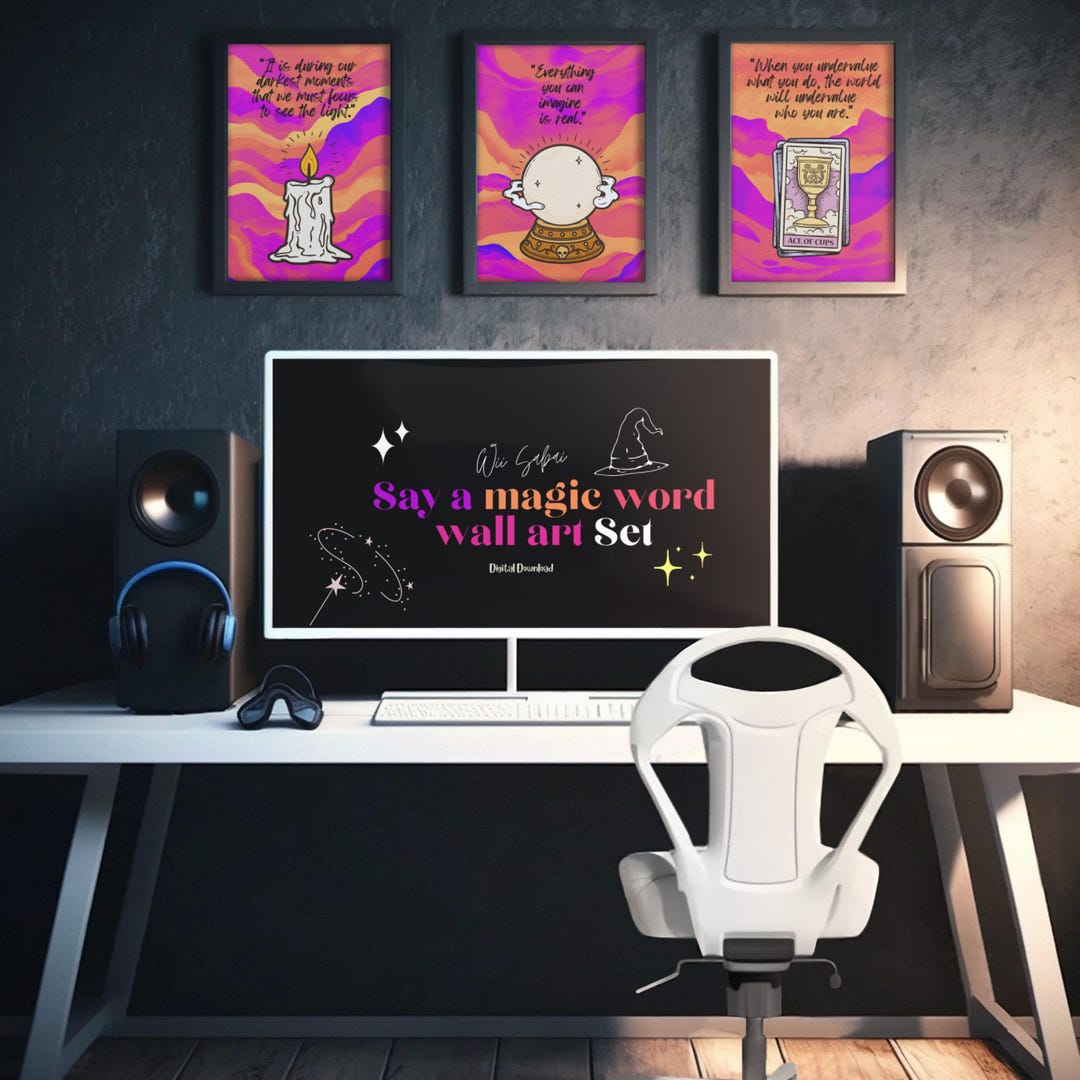 Say a Magic Word Motivational Wall Art Set, Set of 3 Wall Art Digital ...