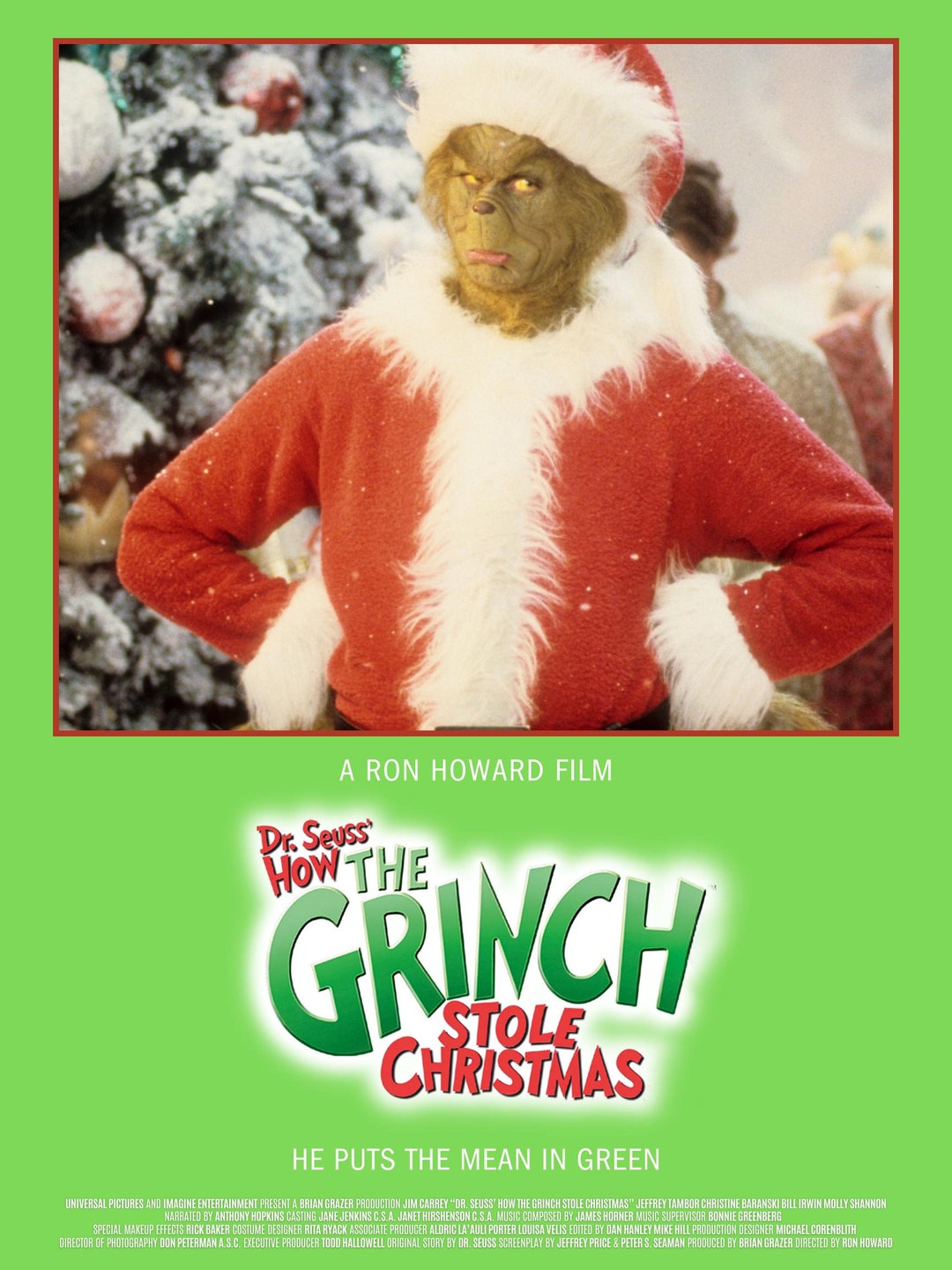 Live Action Grinch Movie Art Print | Alternative Poster Design - Etsy