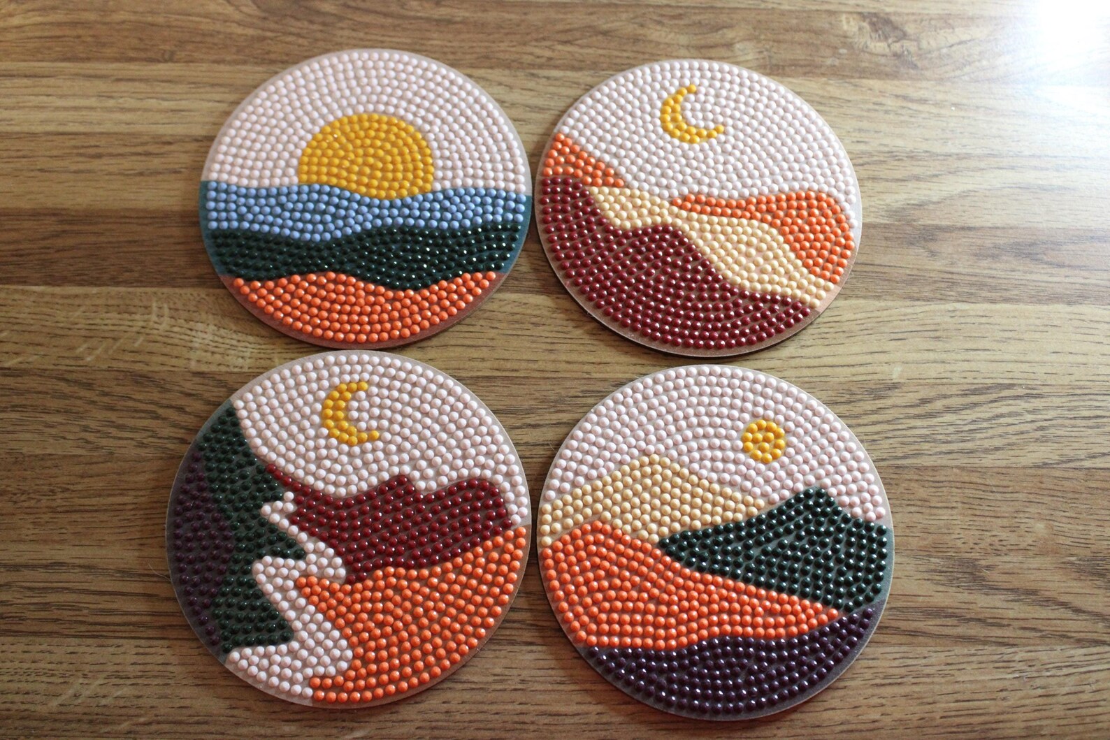 Santa Fe Desert Theme Diamond Art Drink Coaster Set | Set of 4 Coasters ...